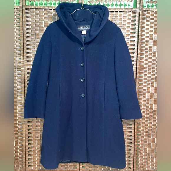 Milo | Jackets & Coats | Milo Wool Blend Coat W Hood Size Us 8 | Poshmark